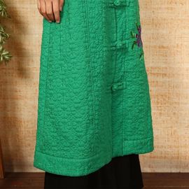 Ladies Cotton Vintage Chinese Embroidered Jackets Coat Mandarin Collar