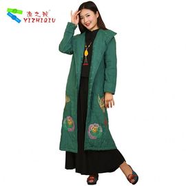 Ladies Vintage Chinese Embroidered Jackets Coat 100% Cotton Shell Material