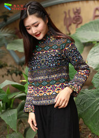 Body Shape Hugging Women Cheongsam Blouse Decorated With Green Button