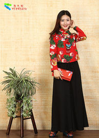 Custom Snug - Fitting Modern Qipao Top , Bias - Cut Jersey Cheongsam Crop Top