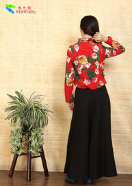 Custom Snug - Fitting Modern Qipao Top , Bias - Cut Jersey Cheongsam Crop Top