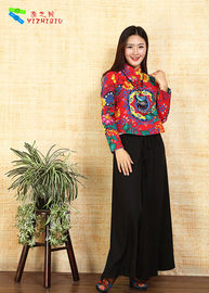 Mandarin Collar Cheongsam Blouse Woman'S Qipao Shirt 100% Cotton Material