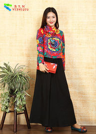 Mandarin Collar Cheongsam Blouse Woman'S Qipao Shirt 100% Cotton Material