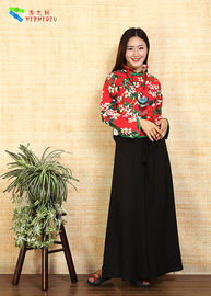 Comfortable Chinese Cheongsam Blouse Cotton Linen Long Sleeve Tang Suit