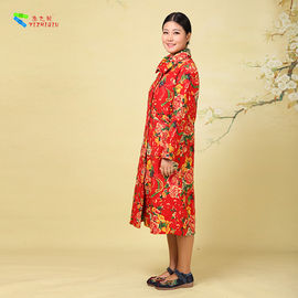 Women Winter Chinese Cotton Padded Jacket Comfortable With Flower Pattern