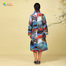 Winter Chinese Cotton Padded Jacket Ink Painting Pattern For Women Clothing