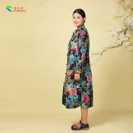 Buckle Ladies Traditional Chinese Padded Jacket With Split Cheongsam Type