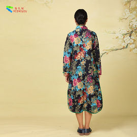 Buckle Ladies Traditional Chinese Padded Jacket With Split Cheongsam Type