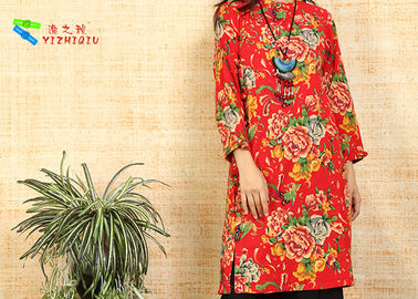Red Cotton Long Sleeve Fancy Dresses
