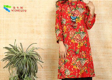 Red Cotton Long Sleeve Fancy Dresses