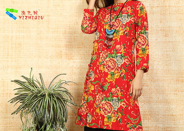Red Cotton Long Sleeve Fancy Dresses