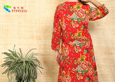 Red Cotton Long Sleeve Fancy Dresses