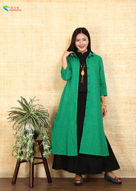 Breathable Green Cotton Double Layer Coat Chinese Style With L XL XXL Size