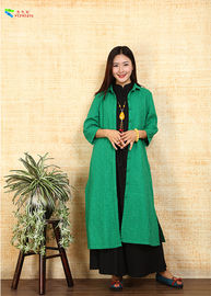 Breathable Green Cotton Double Layer Coat Chinese Style With L XL XXL Size