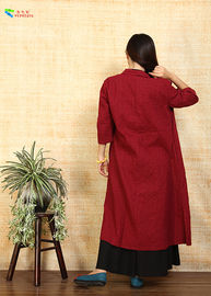 Burgundy Single - Breasted Double Layer Coat With Split For Autumn Clothing
