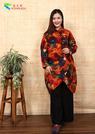 Linen And Cotton Blended Womens Winter Coats Thick Cotton Layer Plus Size