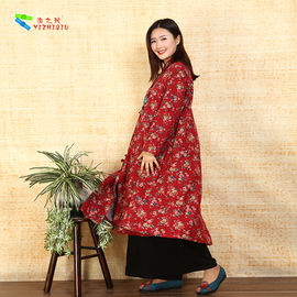 Red Prints Embroidered Chinese Style Dress