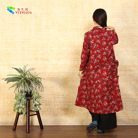 Red Prints Embroidered Chinese Style Dress