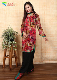 Vintage Warm Thick Winter Qipao Dress Cotton Padded , Quilting Embroidery Design