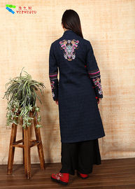 Ethnic Embroidery Cotton Winter Clothing Slim Cotton Padded Qipao With Long Sleeve