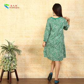 Short Casual Ladies Long Sleeve Dresses Chinese Style Dish Buckle Design