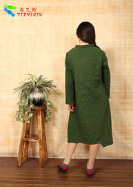 Cotton Chinese Style  Long Sleeve Maxi Dress