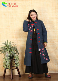 Fashion Chinese Style Embroidered Winter Coats Comfortable With Long Sleeve