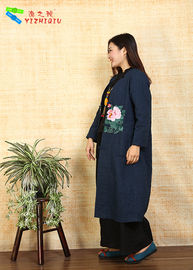 Adults Casual Chinese Style Winter Coats Embroidered Anti Shrink For Outdoor
