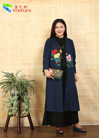 Adults Casual Chinese Style Winter Coats Embroidered Anti Shrink For Outdoor