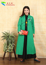 Chinese Traditional Costume Female Hanfu Long Embroidered Coat Concise And Easy