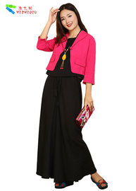 Pure Cotton Chinese Linen Jacket , Women's Casual Blazers For Work Wear