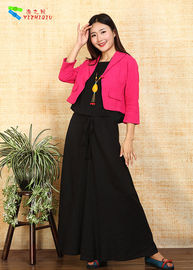 Pure Cotton Chinese Linen Jacket , Women's Casual Blazers For Work Wear