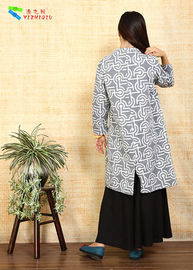 Gray Medium Ladies Casual Linen Blazer Chinese Costume , Cheongsam Style Split Design