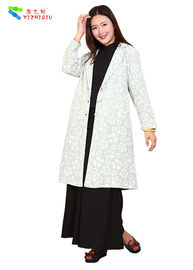 Mint Color Lapels Womens Linen Suits Clothing Knee Length Casual Long Blazer