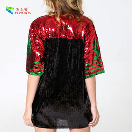 Silver Letter 08 Womens Sequin Clothing Half Sleeve Casual T - Shirt Dress