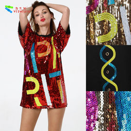 Oversize Womens Glitter Clothes / Women Sequin Party Dresses Hip Pop Style