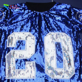 Blue Sequin Tee Shirt Dress Sorority Stage Performance Clothing Number 20