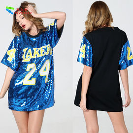 Number 24 Ladies Sequin Dress / Blue Adults Sequin Hip Hop Dance Costumes