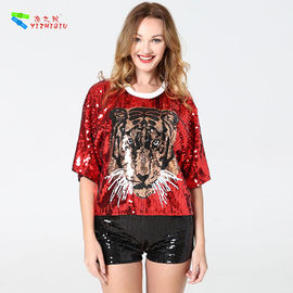 100% Polyester Womens Sequin Dress / Summer Sequin Shirt Dress Eco - Friendly