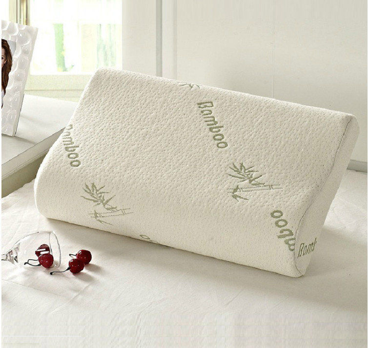 40% bamboo fiber, 60% polyester knitted fabric cover wedge contour memory foam pillow, latex innovations pillow