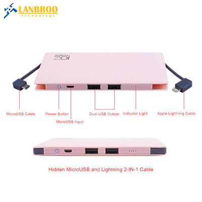 DC5.0V 2.4A Out Put 10000MAH Power Bank ABS+rubber oil smart power bank For Xmas Gift Portable