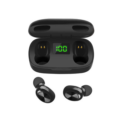 Small TWS Earphone with LCD Screen Display Charging Case HiFi Sound Deep Bass Wireless5.0 Bluetooth Earbud Headphone