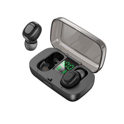 OEM Custom TWS 5.0 Bluetooth Headphone with LCD Display Wireless Noise Cancelling Earphones 6D Stereo Earbuds Headset