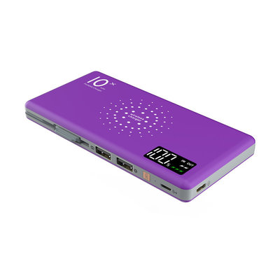 Smart LCD Display Wireless Power Bank 10000mAh with 3-IN-1 Cable Universal Powerbank Emergency Fast Charger for Smart Ph