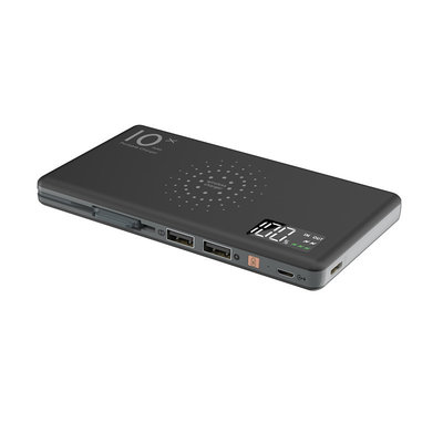 Top Selling LCD Digital Display Wireless Power Bank 10000mA Built-in 3IN1 Cable Type-C Input&Output Portable Mobile Powe