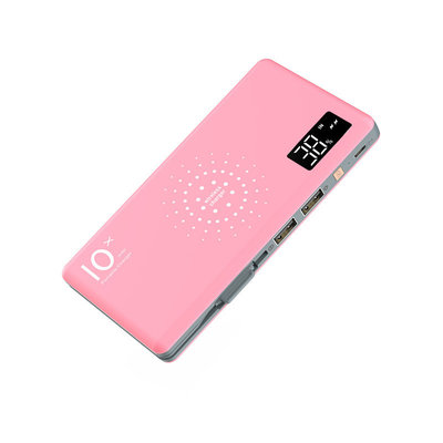 Top Selling LCD Digital Display Wireless Power Bank 10000mA Built-in 3IN1 Cable Type-C Input&Output Portable Mobile Powe