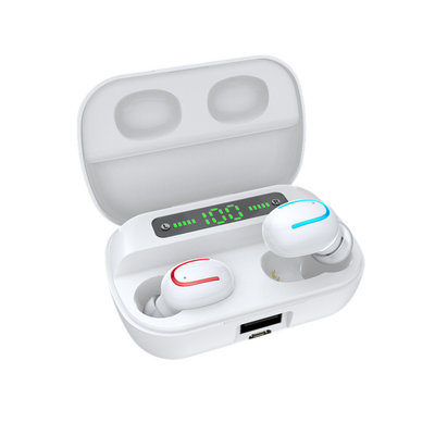 Small In-Ear Bluetooth Binaural Earphone TWS Wireless Stereo Headphone with LED Screen Display Charging Case Power Bank