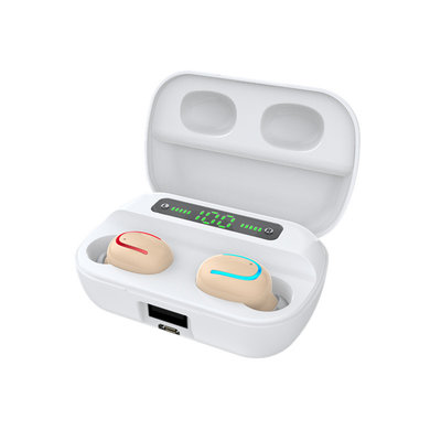 Digital LCD Display TWS Headphone 2-IN-1 Super Small Wireless Bluetooth Earbuds with 1500mA Charger Box Powerbank OEM