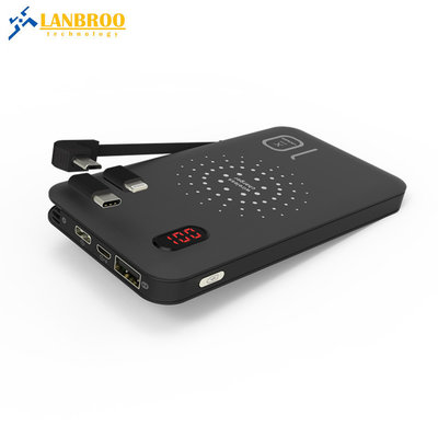 Type-C Wireless Power Bank With Built-in 3-IN-1 Cable 10000mAh LED Digital Screen OEM Mobile Phone Charger Powerbank
