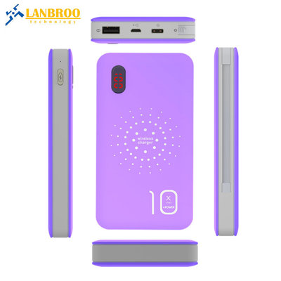 Type-C Wireless Power Bank With Built-in 3-IN-1 Cable 10000mAh LED Digital Screen OEM Mobile Phone Charger Powerbank